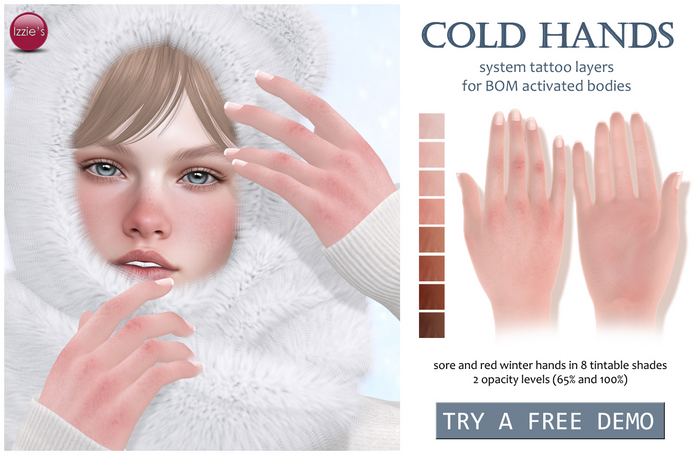 Second Life Marketplace - Izzie's - DEMO Cold Hands